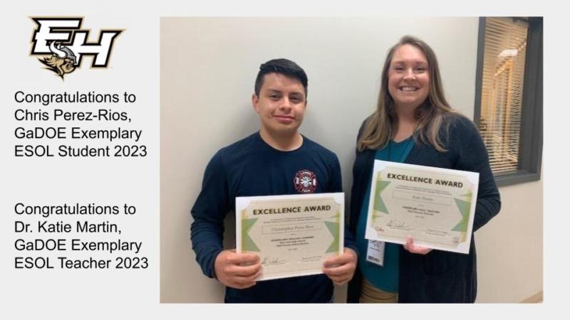 GaDOE ESOL Exemplary Student & Teacher-EHHS - Hall County Schools
